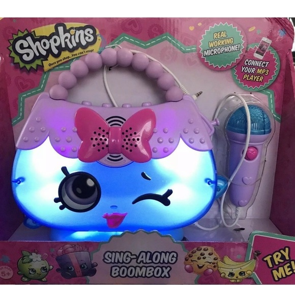 Shopkins | Toys | Shopkins Sing Along Boombox Microphone Lights Up ...